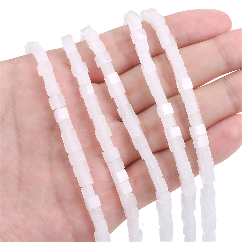 ลูกปัดหินธรรมชาติ ทรงสี่เหลี่ยม ขนาด 4x4 มม. 38 ซม. สําหรับทํา ...