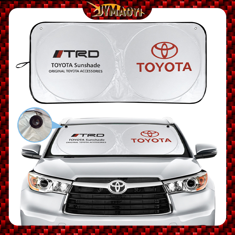 ใหม่ Toyota TRD รถด้านหน้ากระจกรถยนต์ Sun Visor ฝาครอบขนาดใหญ่พับบังแดด ...