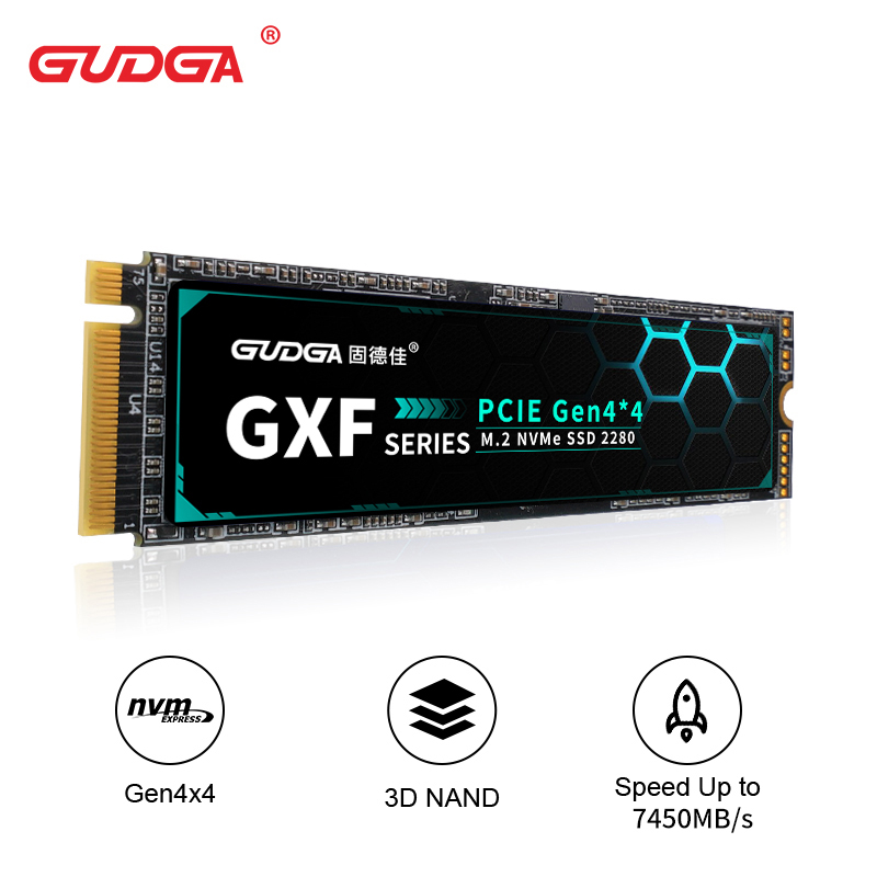 Gudga โซลิดสเตตไดรฟ์ภายใน SSD M.2 NVME PCIe 4.0 512GB 1TB 2TB SSD M2 2280 SSD Nmve Gen4 7450MB/s ...