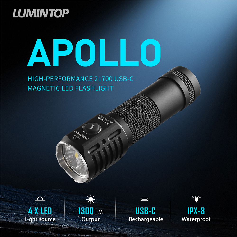 ไฟฉาย LED Lumintop Apollo Reflector รุ่น TYPE C ไฟฉายพร้อมหางแม่เหล็ก ...