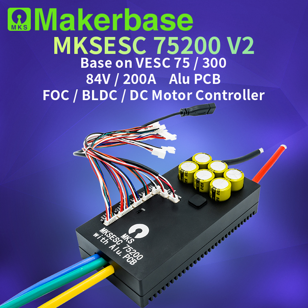 Makerbase VESC 75200 V2 84V 200A หุ่นยนต์เซิร์ฟบอร์ด พร้อม Alu PCB ...