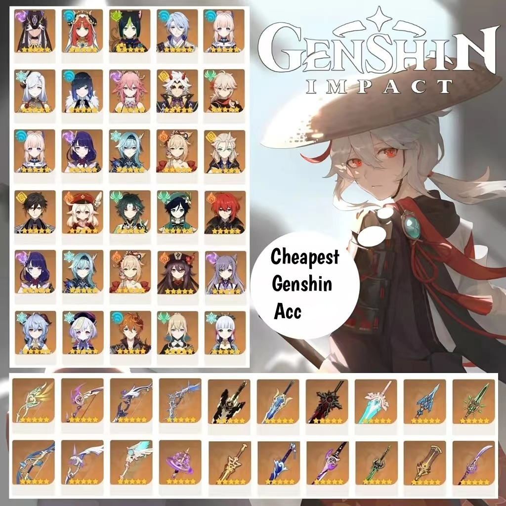 Genshin Impact Start 5 stars Anime Id Photocard Figure Cosplay Pvc ...