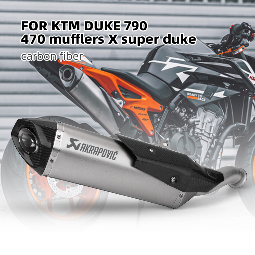 ท่อไอเสียคาร์บอนเทียม ปากแมงป่อง 470 มม. สําหรับ ktm 790duke 890duke ...