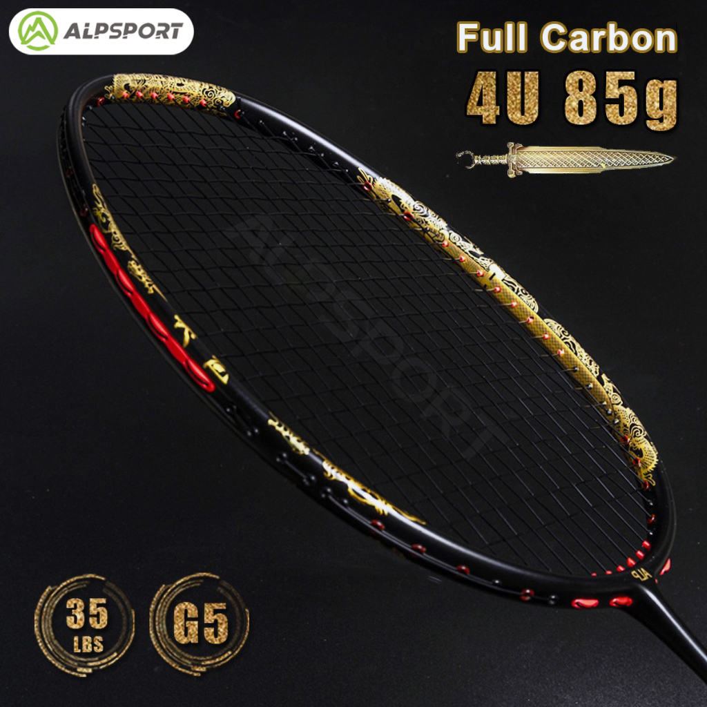 ALPSPORT TAJ 4U/10U G5 Max 35LBS แร็กเกตที่น่ารังเกียจ ลายมังกรทอง ของ ...