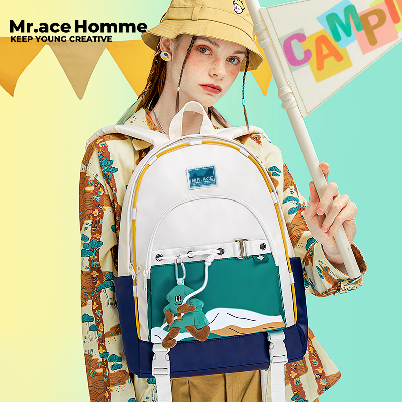 Mr. ace Homme Backpack กระเป๋าเป้สะพายหลัง กระเป๋านักเรียน ความจุขนาด ...