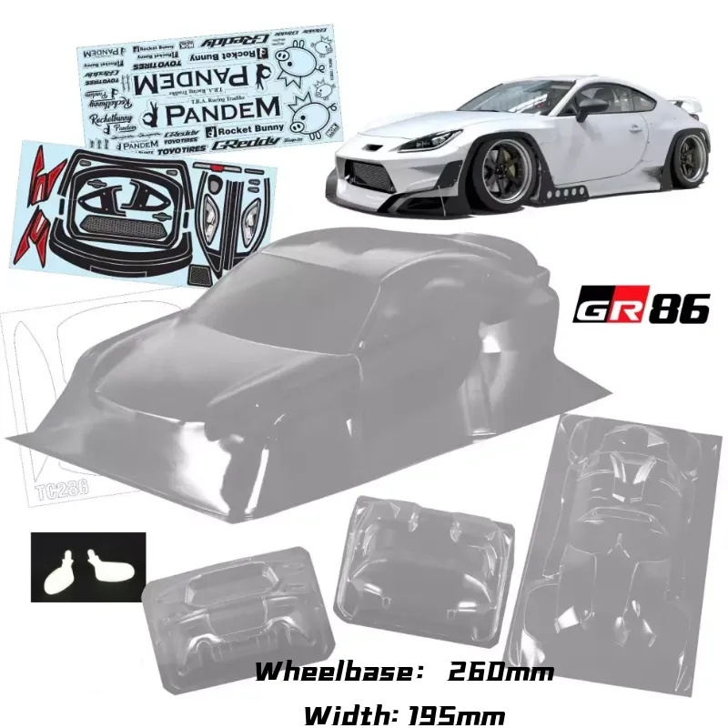 1/10 PC RC shell body Toyota GR86 กว ้ าง 195 มม.กว ้ าง lampshade โปร ...
