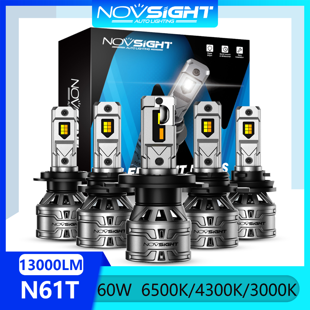 Novsight N61T LED ไฟหน้ารถ 9005 9006 H4 H7 H11 LED ไฟหน้าหลอดไฟสูง/ต่ำ/ไฟตัดหมอก 6500K 4300K ...