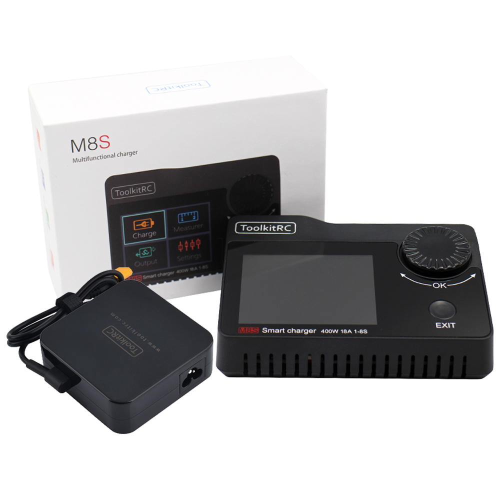 Toolkitrc M8S เครื่องทดสอบเซอร์โวชาร์จ 400w 18A 2.4 TFT นิ้ว หน้าจอ LCD ...