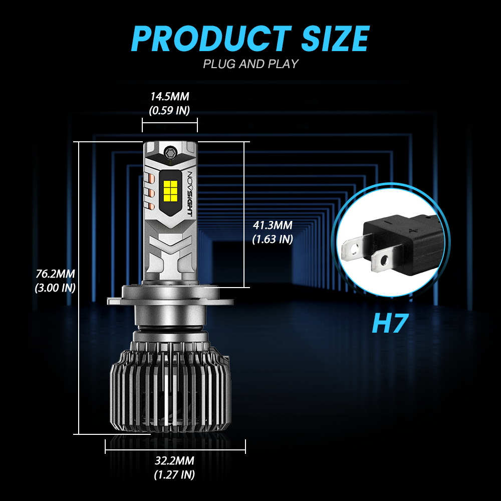 Novsight ใหม่ล่าสุด N75 หลอดไฟหน้ารถ LED 9005 9006 9012 H4 H7 H11 ไฟ ...