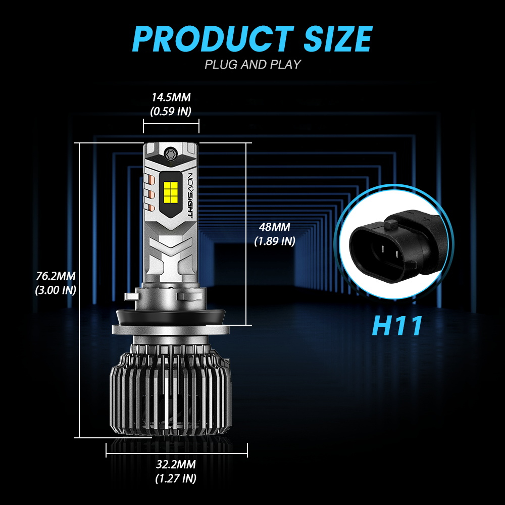 Novsight ใหม่ล่าสุด N75 หลอดไฟหน้ารถ LED 9005 9006 9012 H4 H7 H11 ไฟ ...