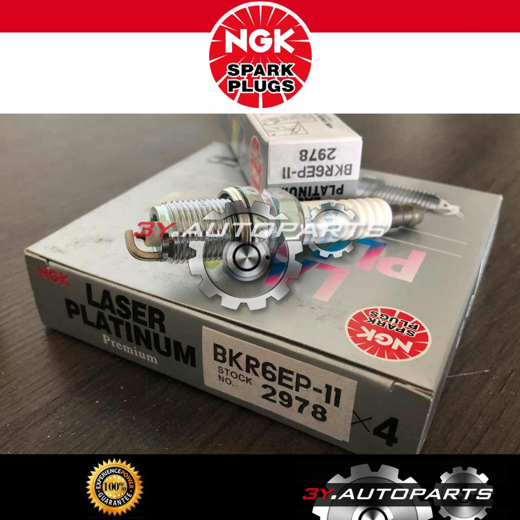 ของแท้ BKR6EP-11 NGK (4 ชิ้น) #2978 ปลั๊กหัวเทียน (90919-01178 ...