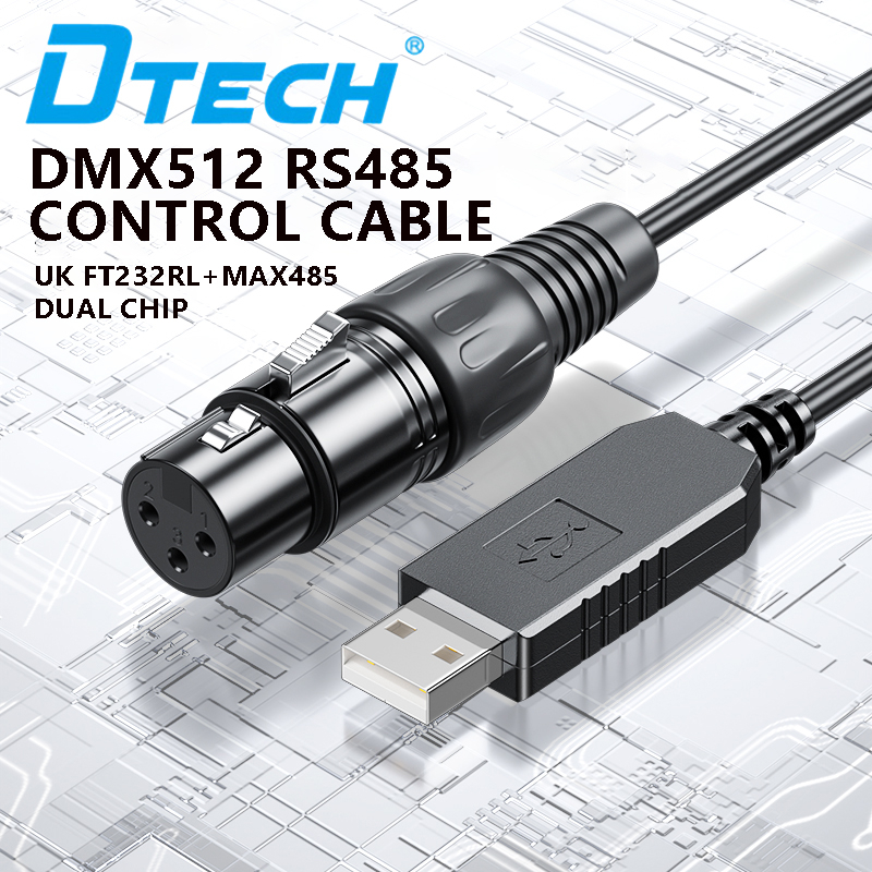 Dtech สายเคเบิลทดสอบไฟเวที USB เป็น DMX512 FT232RL USB เป็น RS485 ...