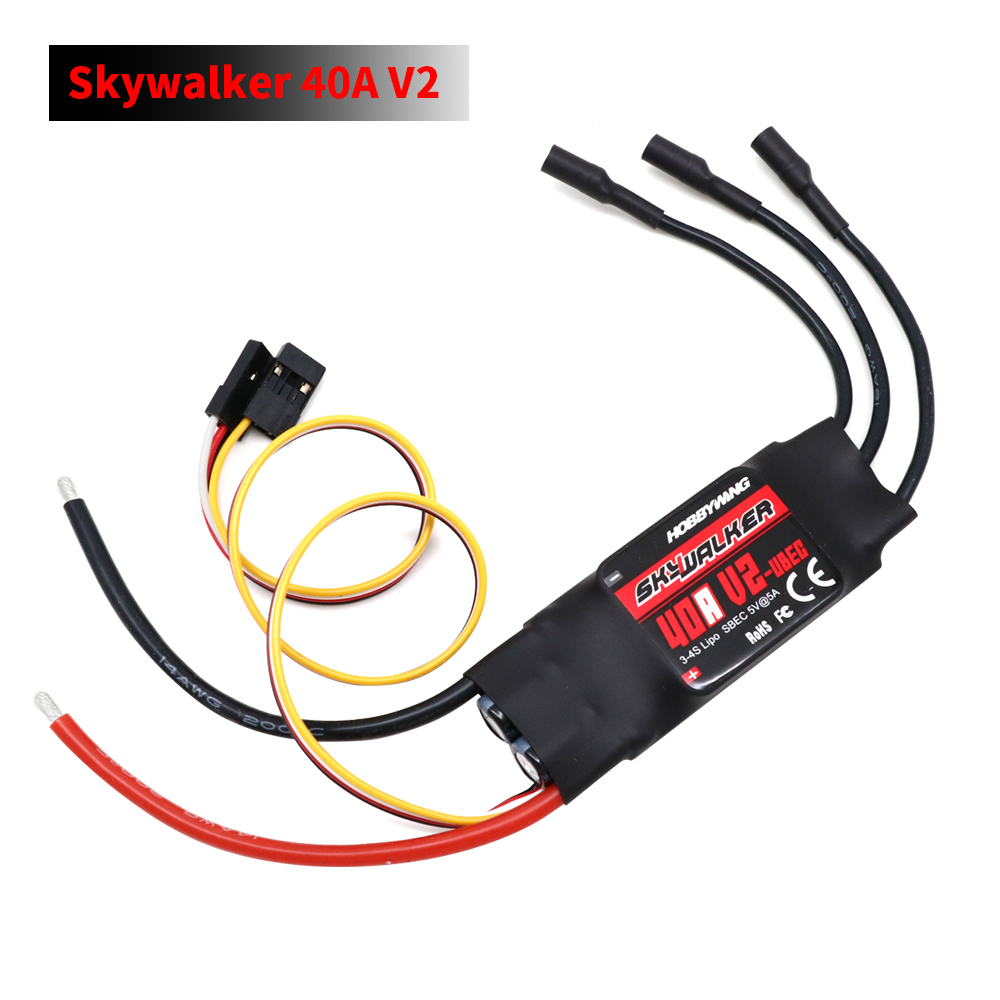 Hobbywing ตัวควบคุมความเร็วโดรน ESC 40A 50A 80A 100A V2 ESC 2-4S Skywalker พร้อม BEC UBEC ...