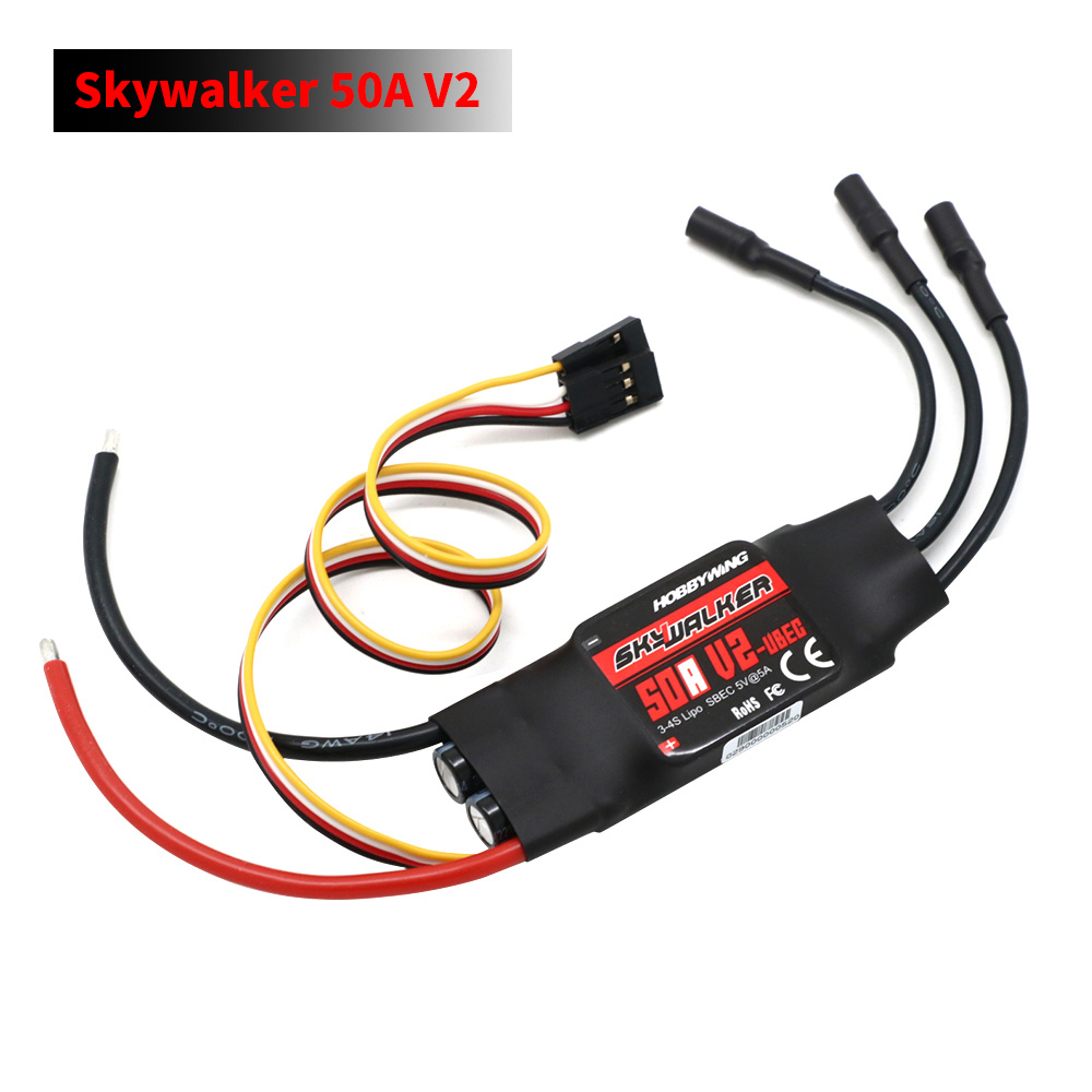 Hobbywing ตัวควบคุมความเร็วโดรน ESC 40A 50A 80A 100A V2 ESC 2-4S Skywalker พร้อม BEC UBEC ...