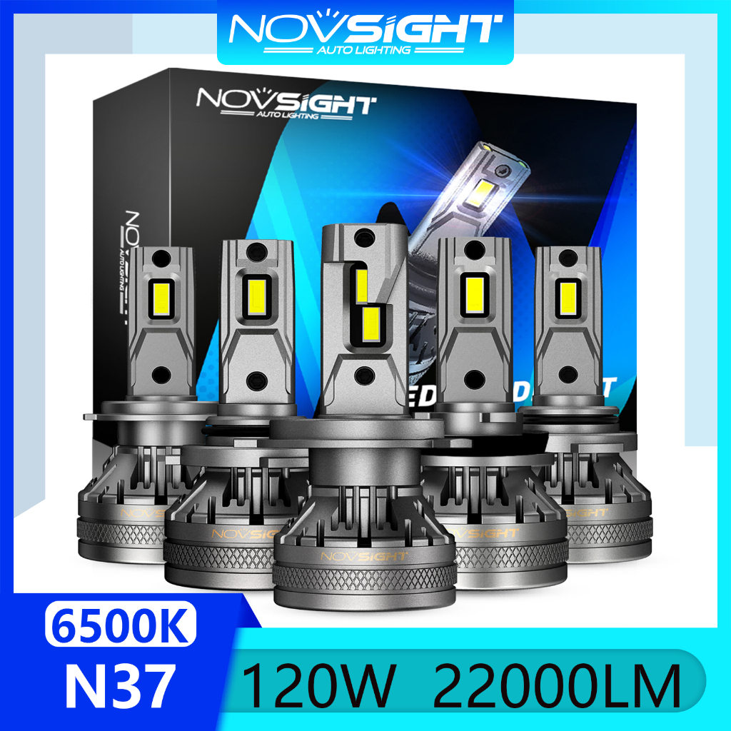 Novsight N37 หลอดไฟหน้ารถ LED 120W 22000LM 6500K สว่างมาก 9005 9006 ...