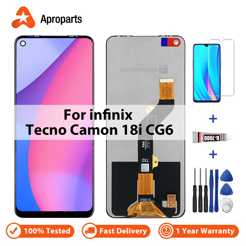อะไหล่หน้าจอสัมผัส LCD 100% แบบเปลี่ยน สําหรับ Tecno Camon 18i 18i CG6 ...