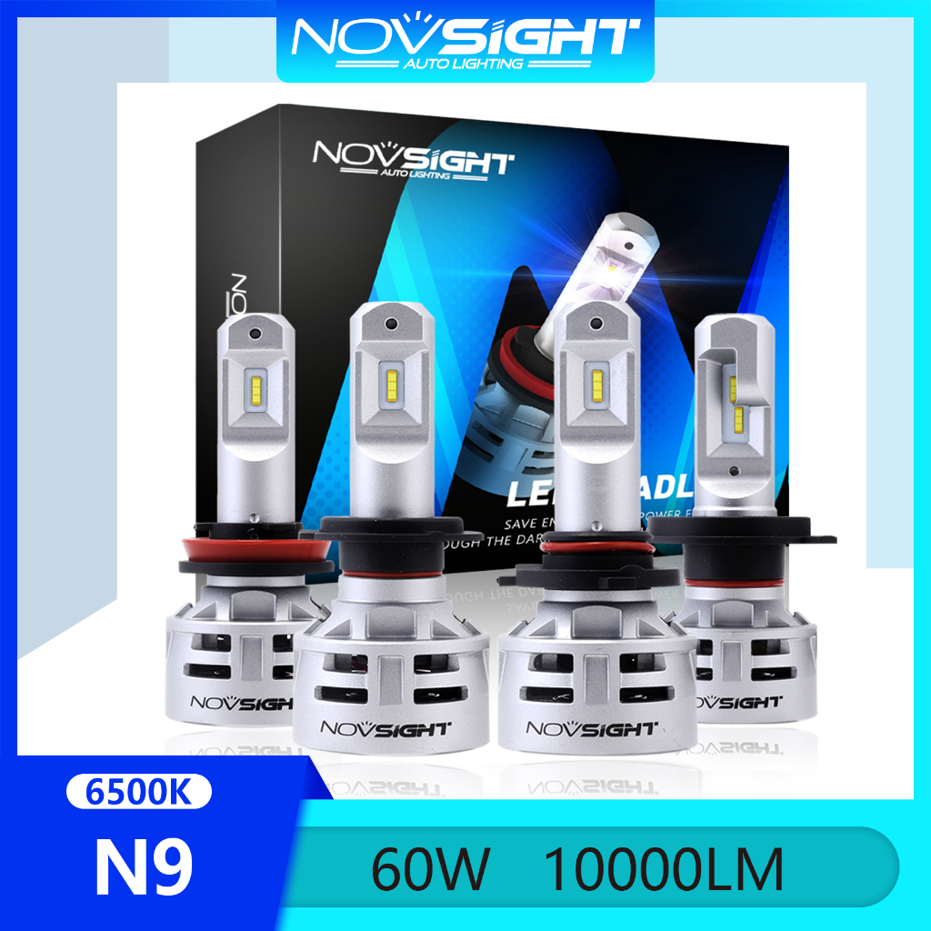 Novsight N9 หลอดไฟหน้ารถ LED 60W 10000LM 6500K Cool White สว่างมาก 9005 ...