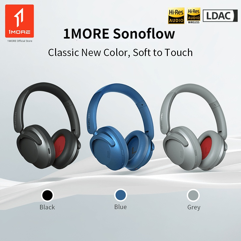 1more SonoFlow หูฟังบลูทูธไร้สาย ANC Hi-Res LDAC AAC 12 EQ แบตเตอรี่ 70H เชื่อมต่อ 2 อุปกรณ์ ...