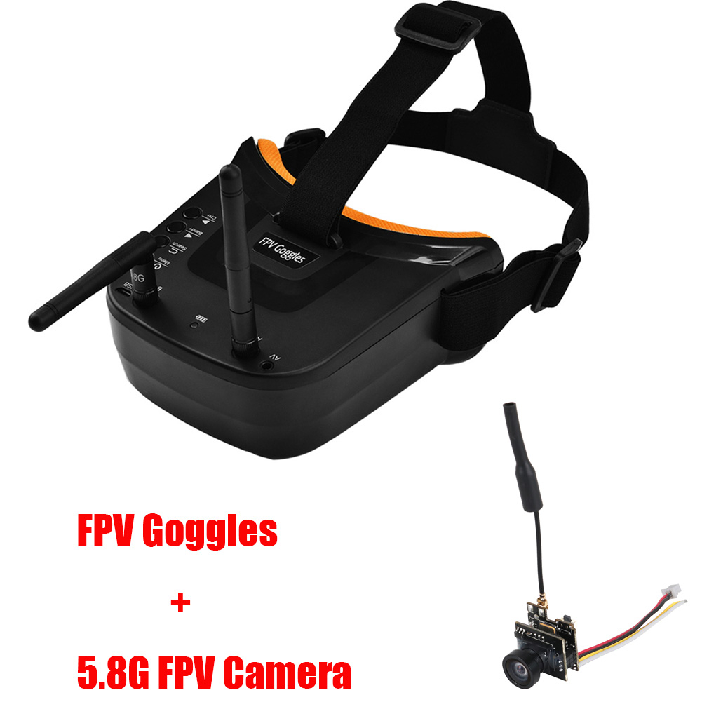5.8g 40CH เสาอากาศคู่ fpv แว่นตามอนิเตอร์ แว่นตาวิดีโอ ชุดหูฟัง HD W / 5.8G 25mW ส่งสัญญาณกล้อง ...