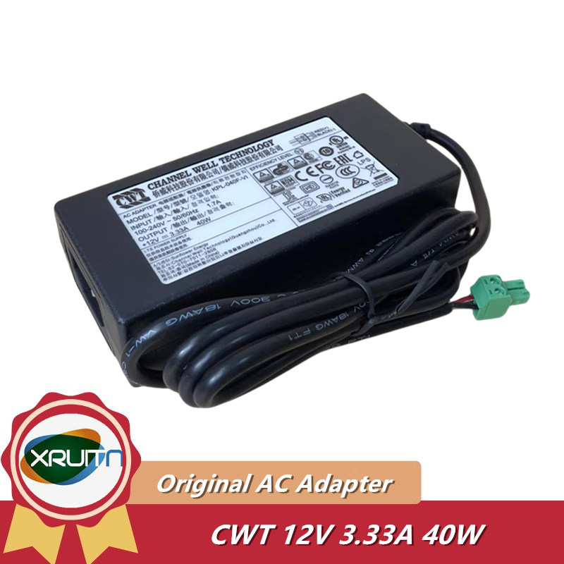 ของแท้ CWT 12V 3.33A 40W อะแดปเตอร์ AC KPL-040F KPL-040F-VI PAA040F 2-PIN Charger สําหรับ ...
