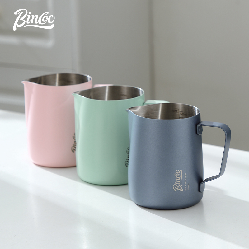 Bincoo Coffee Latte Art Cup Milk Frother ถ้วยสแตนเลสดอกไม้ดึง Artifact ...