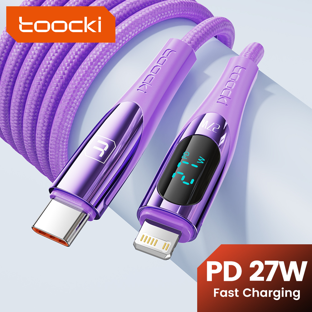 Toocki สายเคเบิล USB C PD 27W สําหรับโทรศัพท์ 14 13 12 Pro Max 8 7 Plus ...