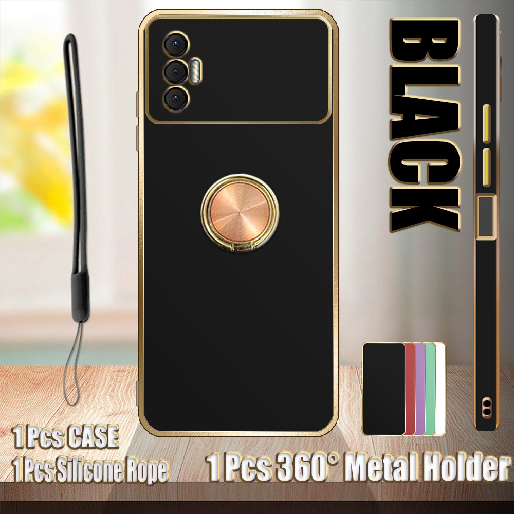 เคสชุบไฟฟ้า ขอบตรง 360 องศา สําหรับ Tecno Spark 8P KG7H KG7 Kg7N°ที่ใส่ ...
