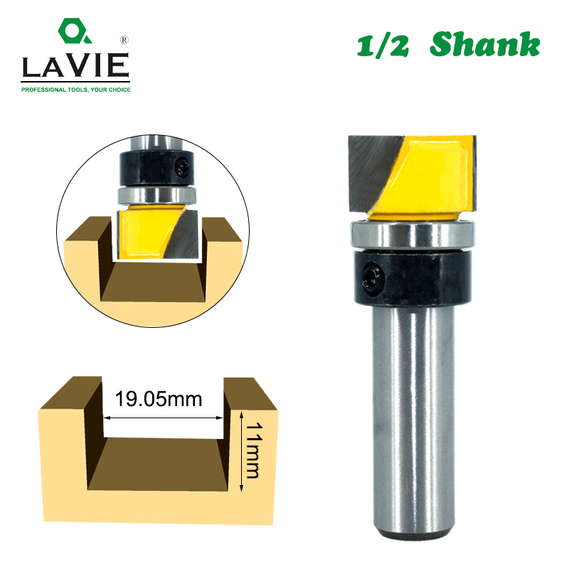 Lavie 1PC 1/2 "Shank รูปแบบ Bit Flush Trim Bit ตรงแบริ่งบานพับ ...