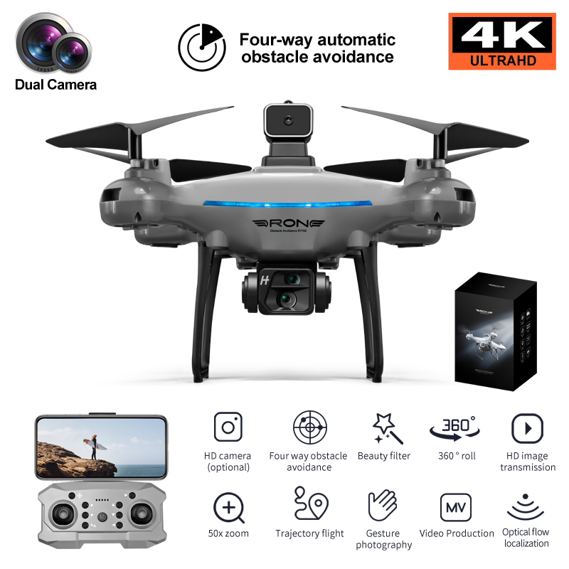 ใหม่ KY102 มอเตอร์ออปติคอล สี่ด้าน ไร้แปรงถ่าน ควบคุมวิทยุ 4K พับได้ ...