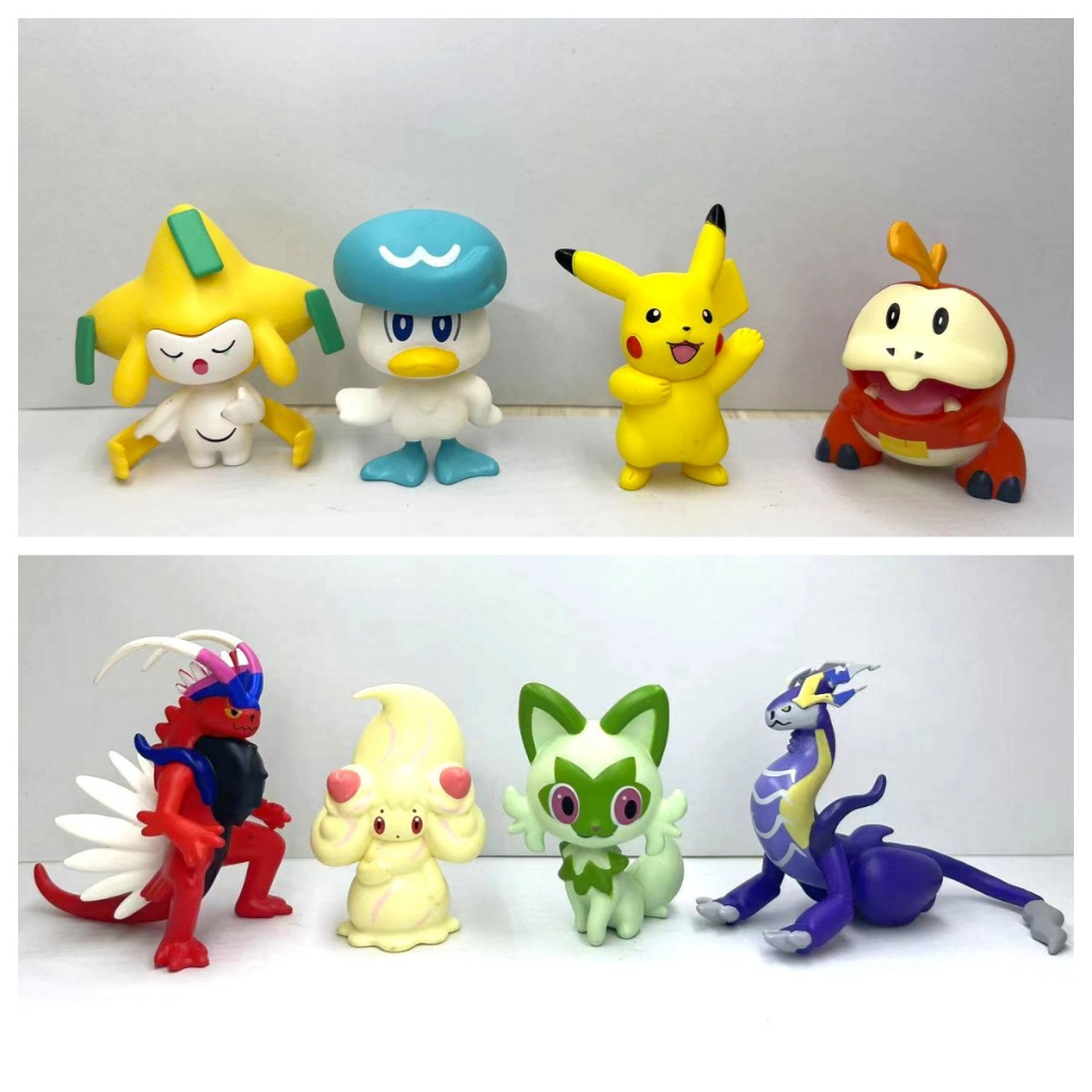8 ชิ้น/เซ็ต Pokemon Figures Koraidon Miraidon Pikachu Violet Scarlet ...