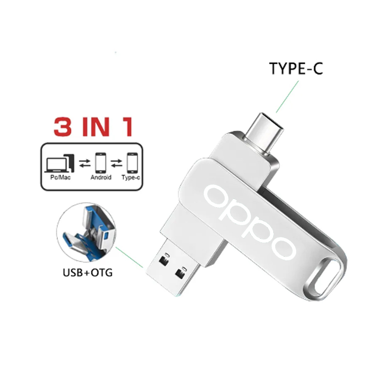 OPPO Otg แฟลชไดรฟ์โลหะความเร็วสูง 2TB 1TB 512G 256GB 128G 64G 32G 16G ...