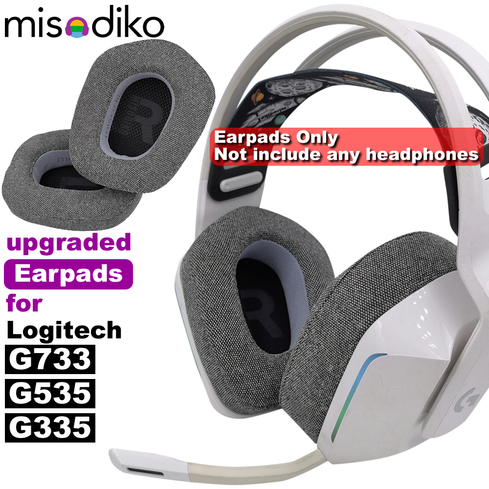 Misodiko แผ่นครอบหูฟัง แบบเปลี่ยน สําหรับหูฟังเกมมิ่ง Logitech G335 G535 G733 | Shopee Thailand