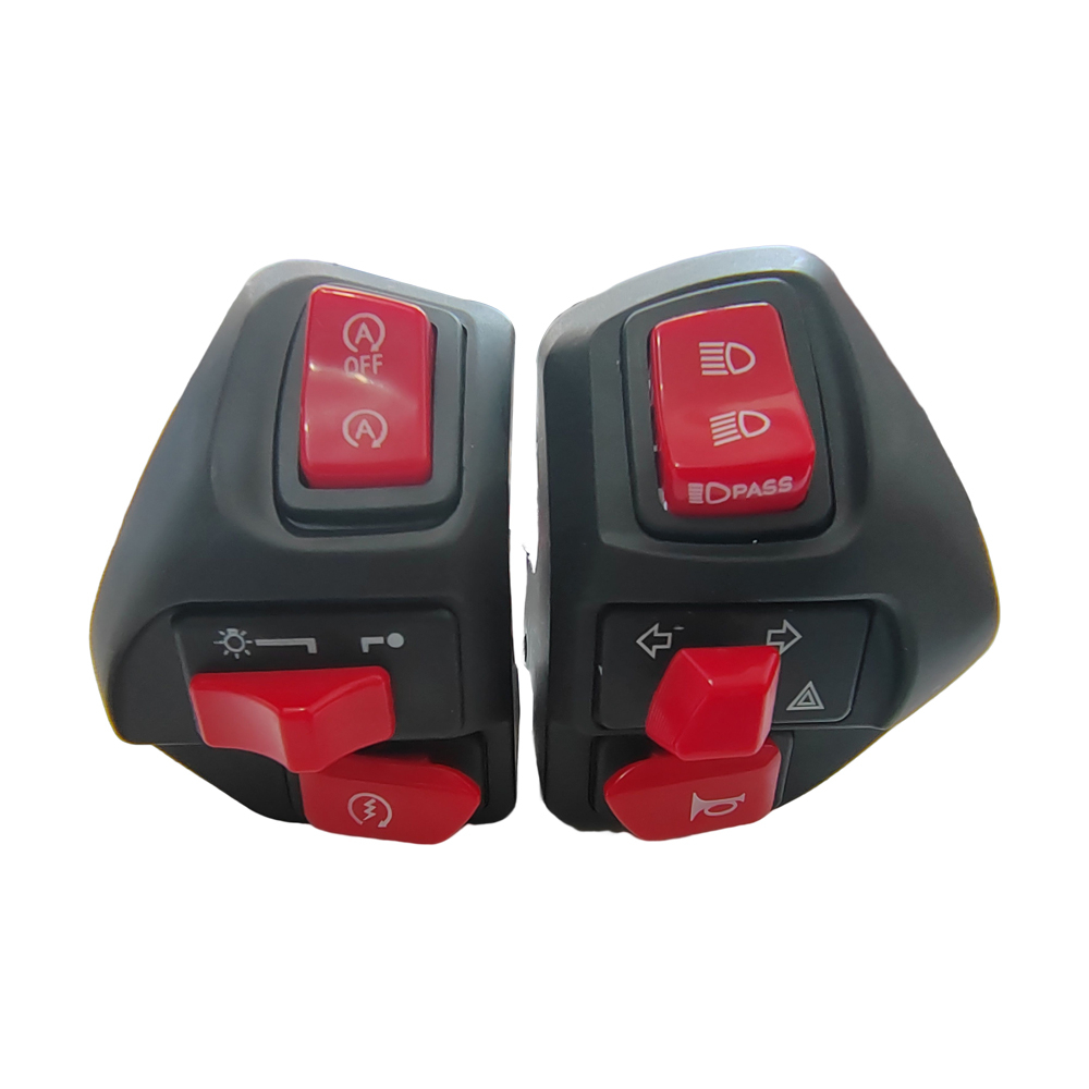 สวิตช์มือจับ AEROX155 NVX155 LC135 R H L H NVX 135 LC สีแดง 1 ชุด ...