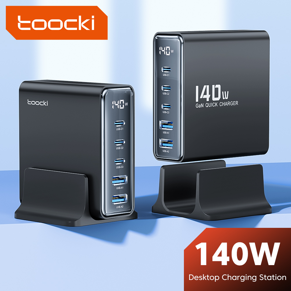 Toocki ที่ชาร์จ 140W GaN 5 พอร์ต USB Type C PD3.1 QC4.0 ชาร์จเร็ว สําหรับแท็บเล็ต MBK ที่ชาร์จ ...