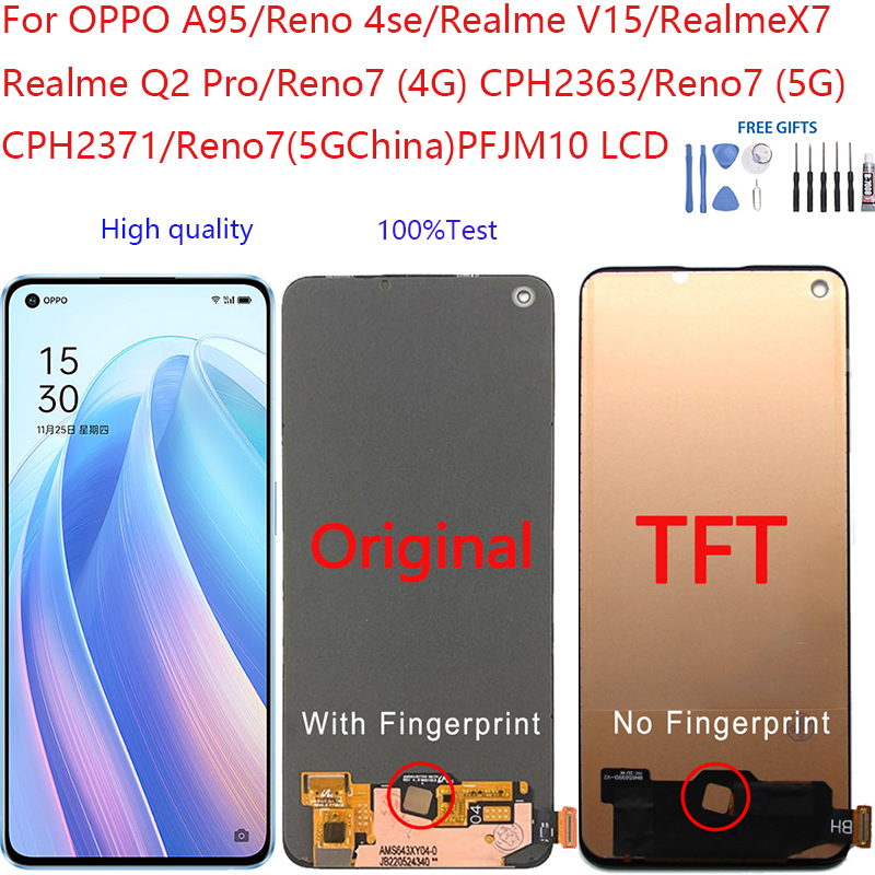 อะไหล่หน้าจอสัมผัสดิจิทัล LCD แบบเปลี่ยน สําหรับ A95 Reno 4se Realme ...
