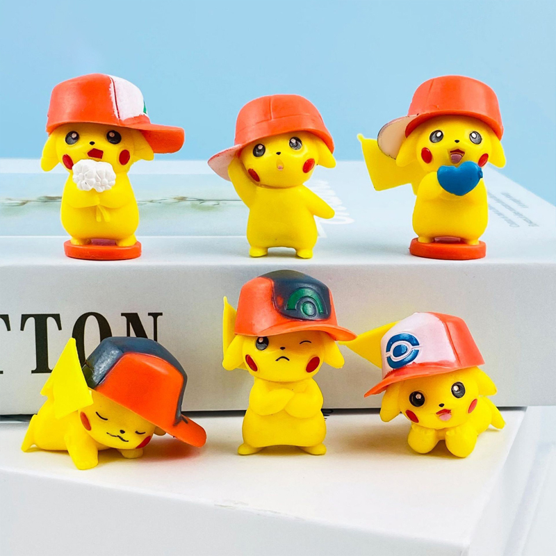โมเดลฟิกเกอร์ PVC อนิเมะปิกาจู Eevee Ditto Charmander Ash Ketchum ...