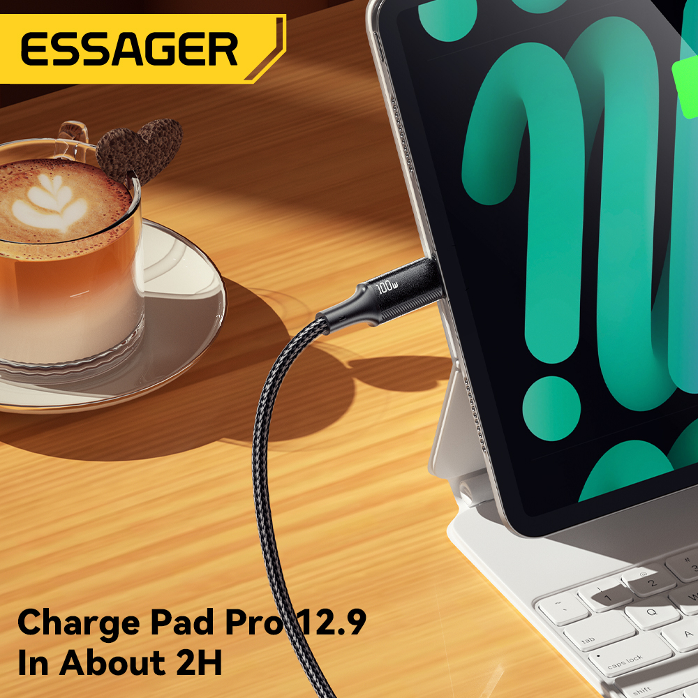 Essager PD 100w Usb C To Usb C สายเคเบิ้ลชาร์จเร็ว Foe Samaung Type C ...