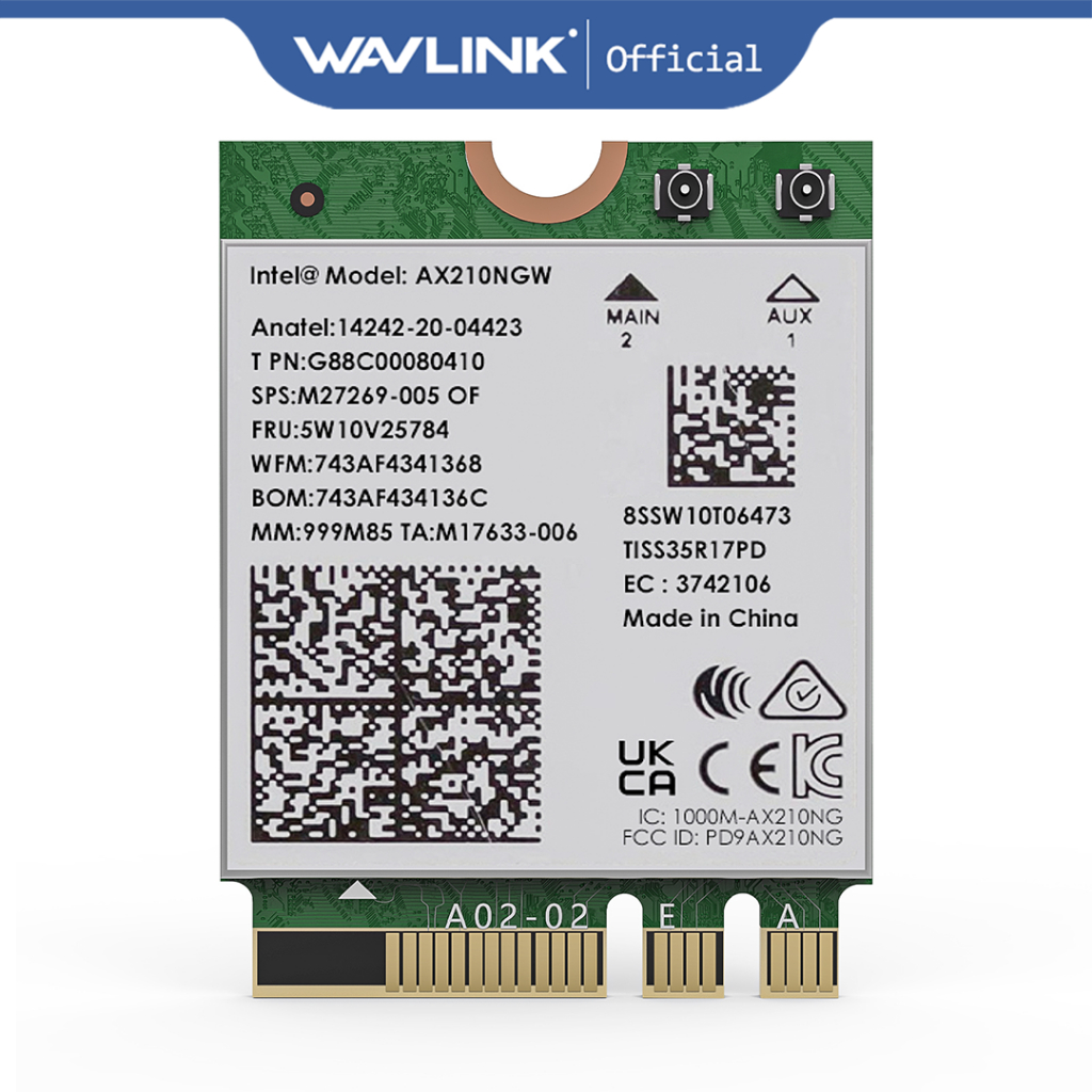 Wavlink การ์ดเครือข่ายไร้สาย WiFi 6E Intel AX210 Tri-Band 5400Mbps 2 ...