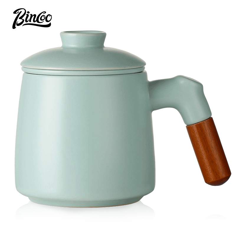 Bincoo ถ้วยชาเซรามิค พร้อมที่กรองเซรามิก และฝาปิด ขนาด 400 มล. | Shopee Thailand