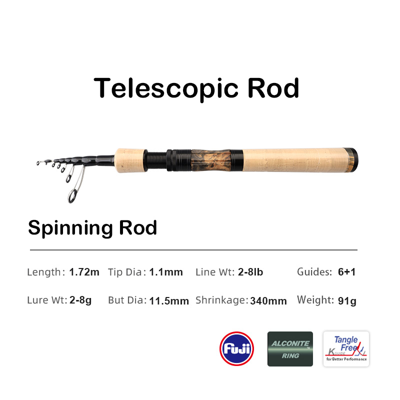 Purelure ใหม่ Telescopic Rod 1.86m 2.10m ML Power BFS 7ft Travel Rod ...