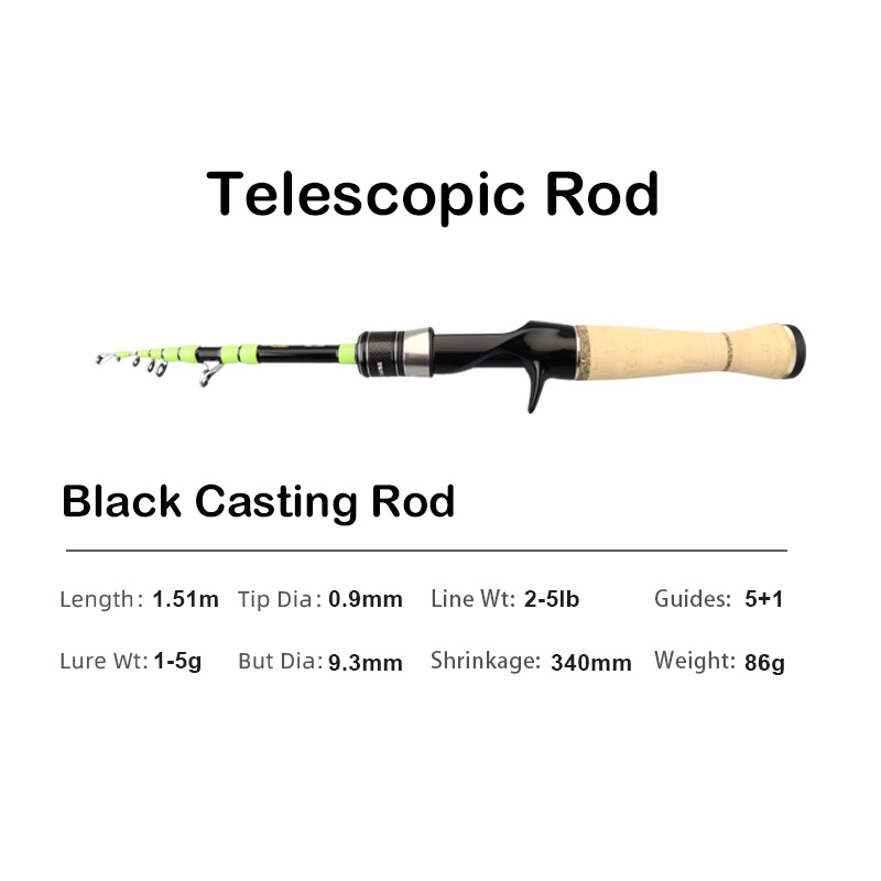 Purelure ใหม่ Telescopic Rod 1.86m 2.10m ML Power BFS 7ft Travel Rod ...