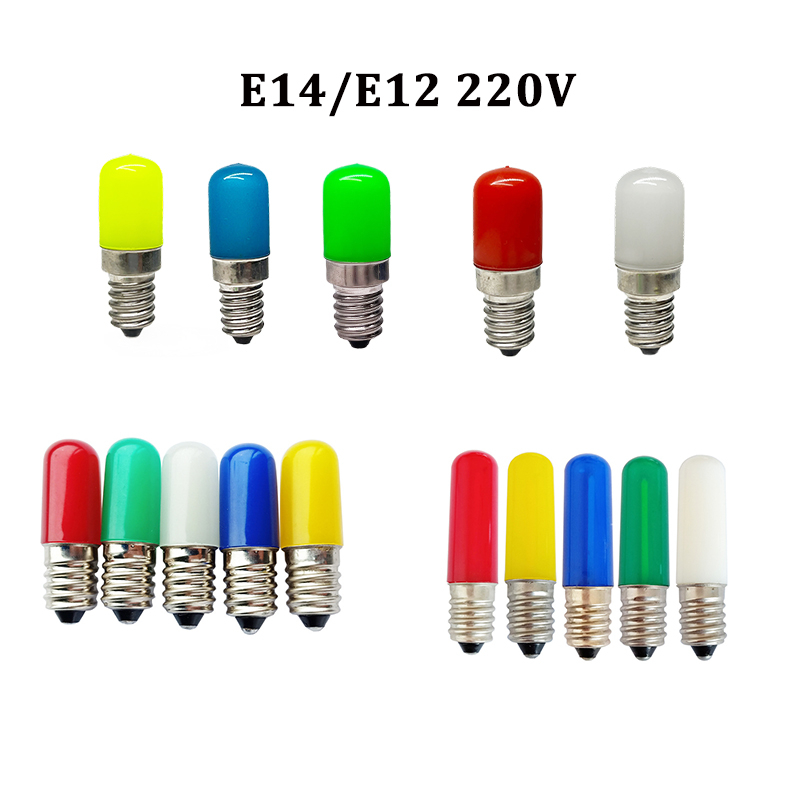 หลอดไฟ LED 2W E14 E12 220V สีแดง เหลือง ฟ้า เขียว ขาว สําหรับเตาอบไมโครเวฟ | Shopee Thailand