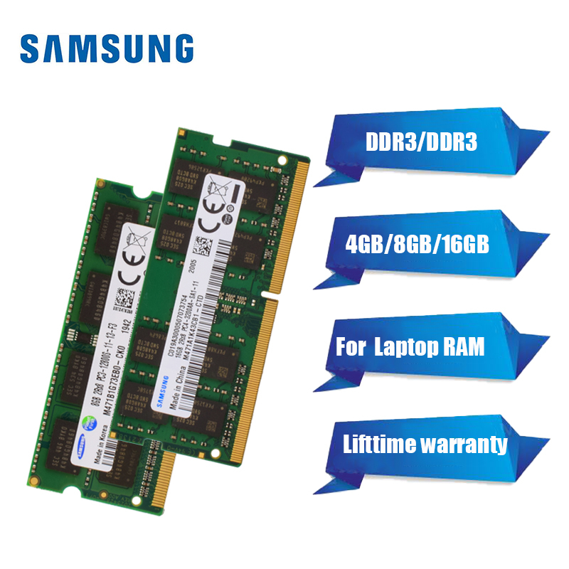 หน่วยความจําโน้ตบุ๊ก Samsung 4GB 8GB 16GB DDR3 DDR4 SODIM 1066 1333 ...