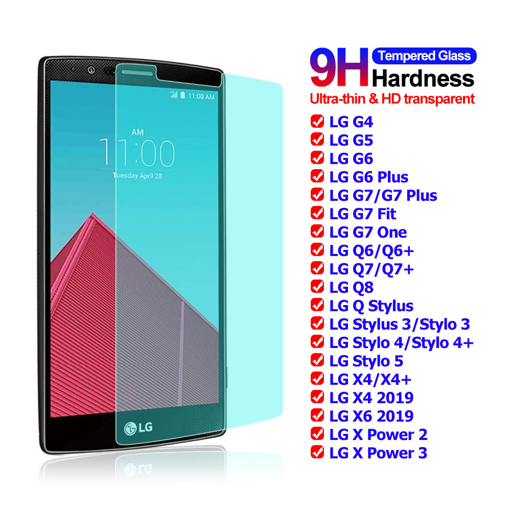 ฟิล์มกระจกนิรภัยกันรอยหน้าจอ แบบใส สําหรับ LG G4 G5 G6 G7 Fit Q6 Q7 Plus Q8 X Power 2 3 LG X4 X6 ...