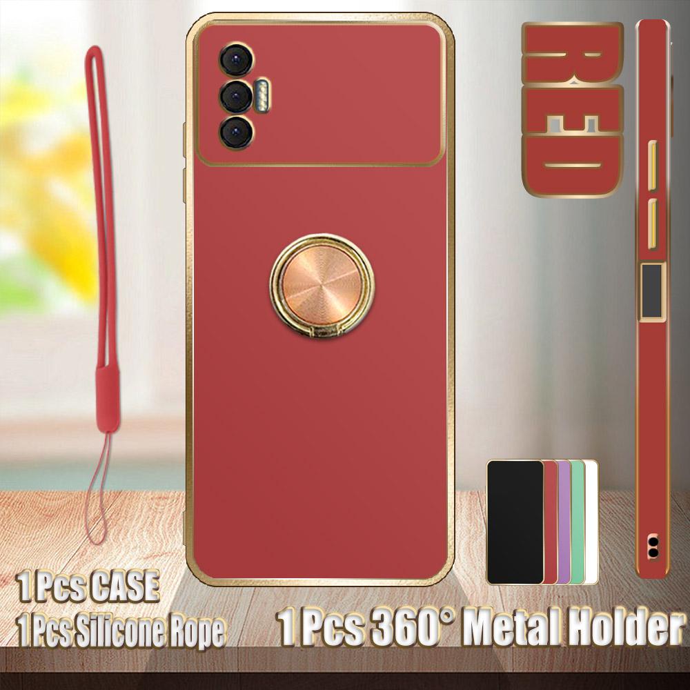 เคสชุบไฟฟ้า ขอบตรง 360 องศา สําหรับ Tecno Spark 8P KG7H KG7 Kg7N°ที่ใส่ ...