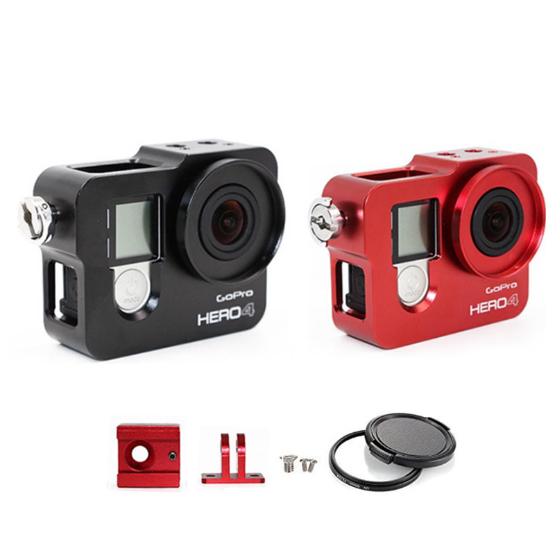 เคสกรอบโลหะอลูมิเนียม สําหรับ GoPro hero 4 hero 3(Metal Frame Case For Gopro 4/3+/3) | Shopee ...