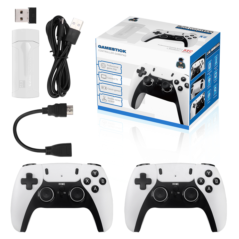 M8 Plus คอนโซลวิดีโอเกม 2.4G Dual Wireless Controller M8 เกม Stick 4K ...