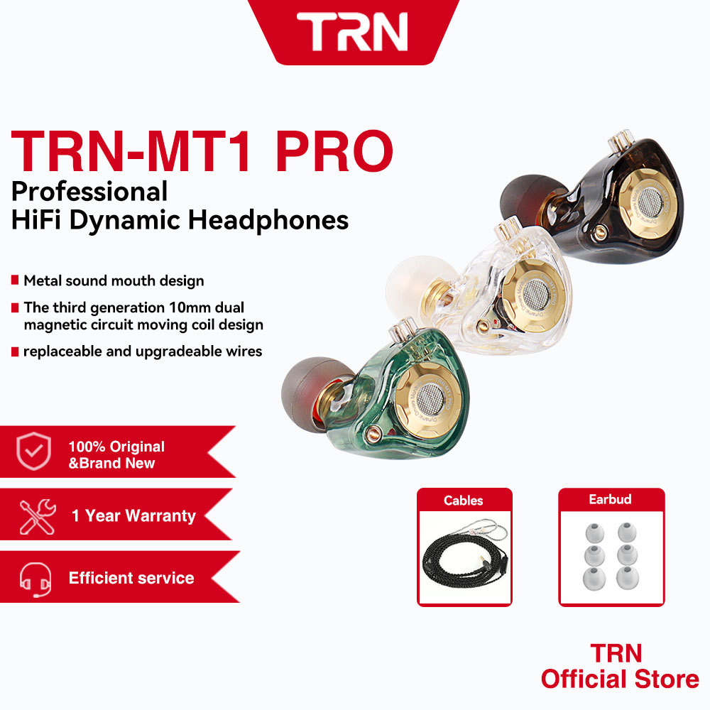 TRN MT1-Pro Dynamic Noise Cancelling In-ear With Mic Hifi Earphones ...