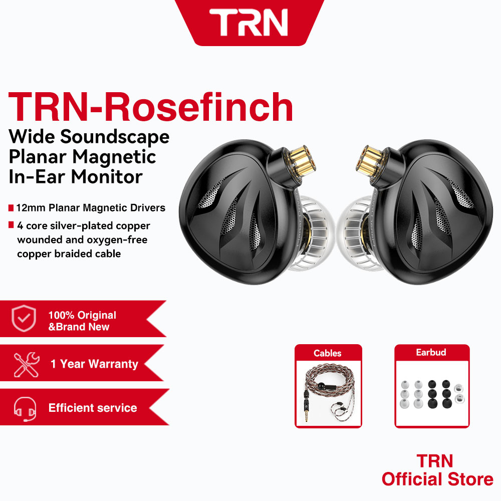 TRN Rosefinch Planar Driver In-ear Monitors Earphones Metal Running ...