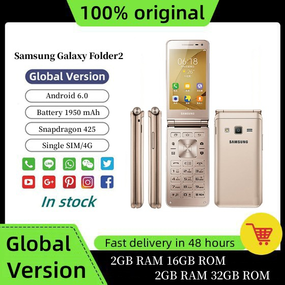 Samsung Galaxy Folder2 G160N 4G LTE Snapdragon 425 Quad Core 3.8 นิ้ว ...